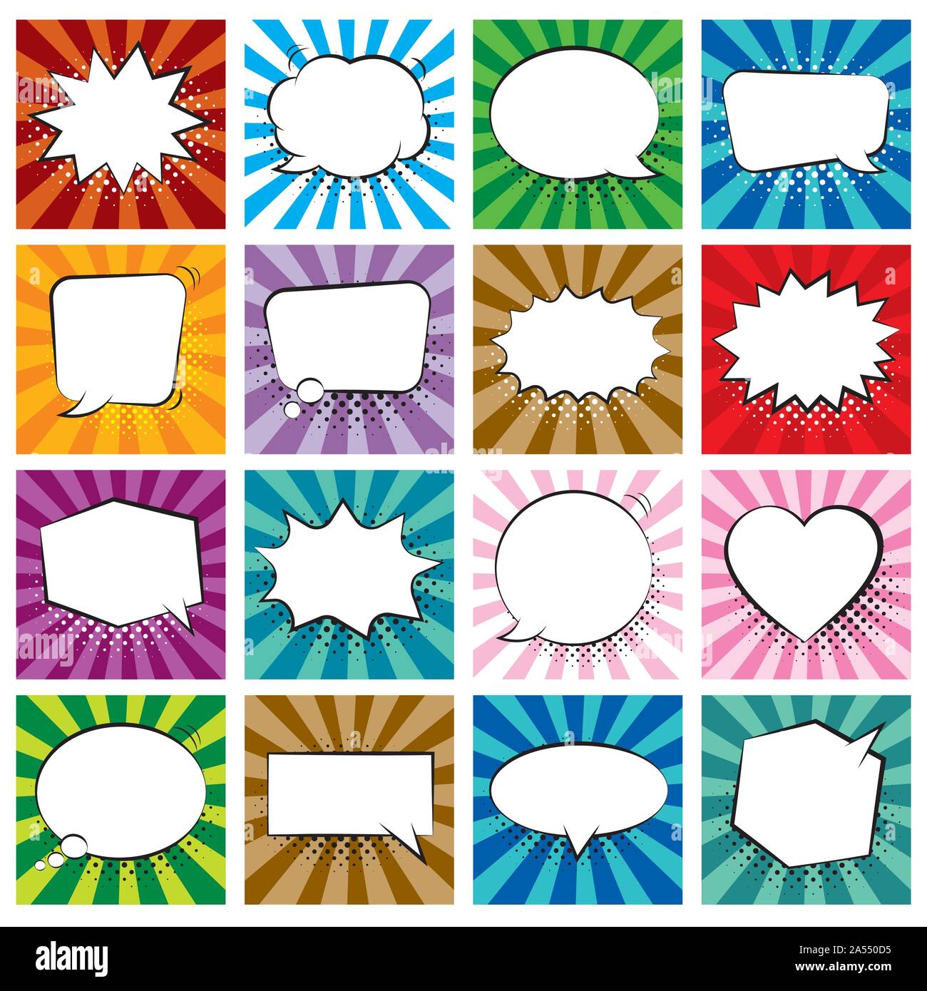 Comic bubbles pattern funny Cut Out Stock Images & Pictures - Alamy