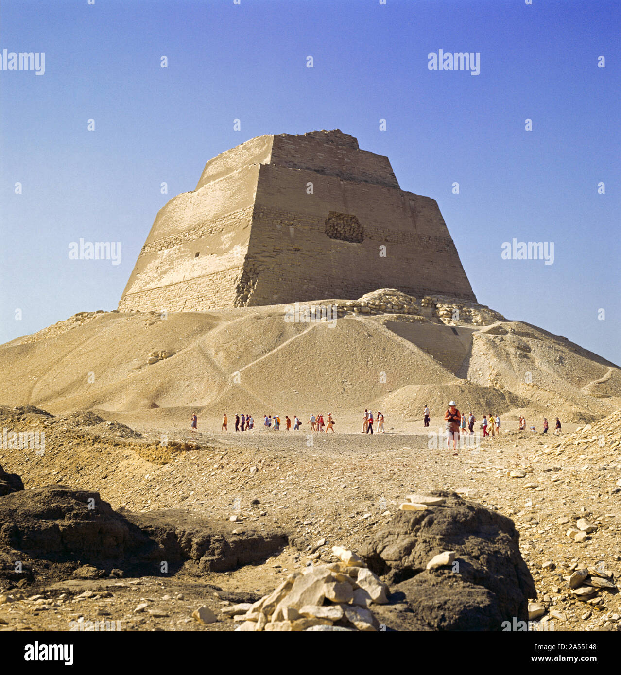 The ancient Egyptian Pyramid of Meidum (Maidum) at Ahramat Maydum, Nile ...