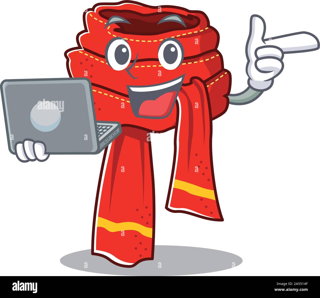 With laptop scarf placed in the cartoon cupboard Stock Vector Image ...
