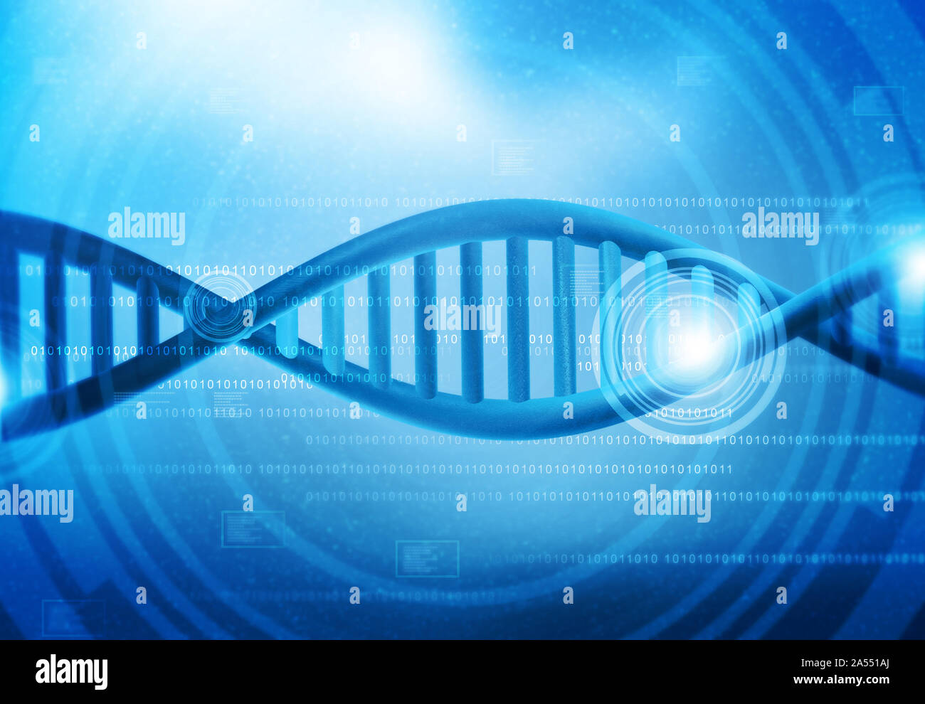 DNA with scientific background. 3d render Stock Photo - Alamy
