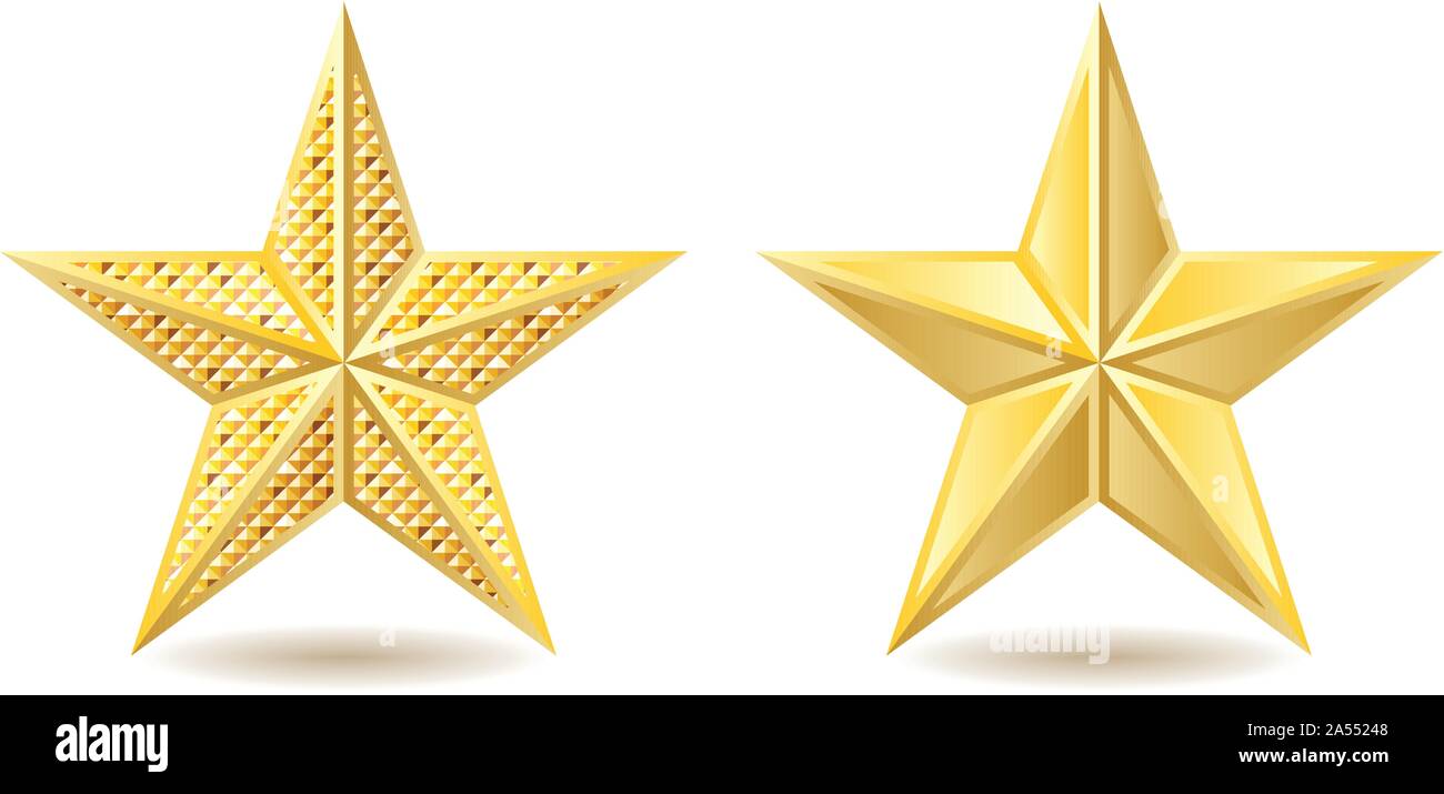 Two shiny golden stars on white background Stock Vector Image & Art - Alamy