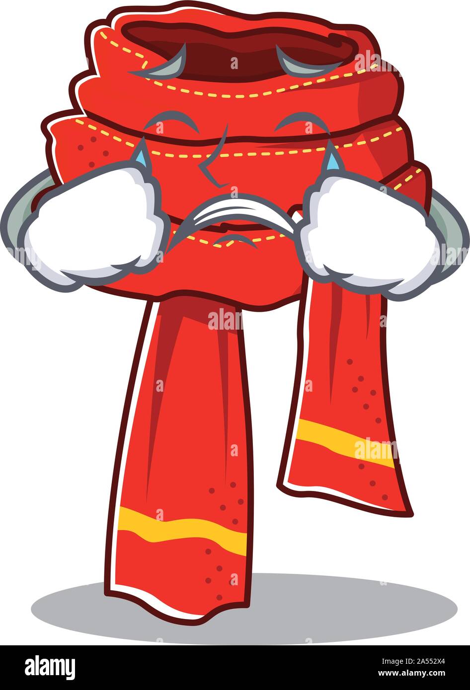 Crying scarf cartoon with the character shape Stock Vector Image & Art ...