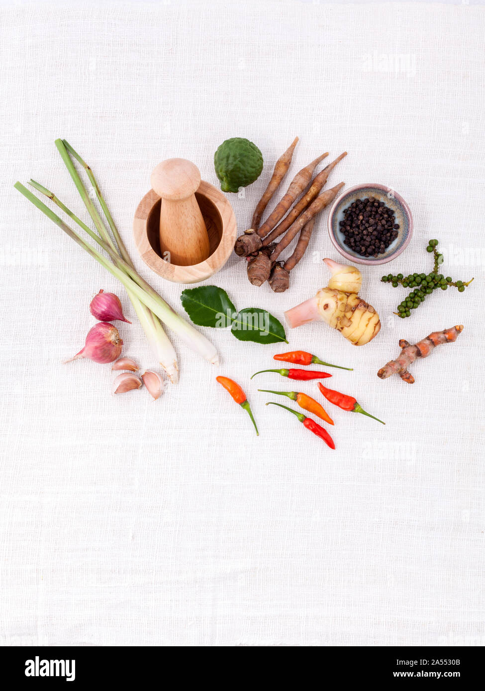 Thai food Cooking ingredients. - Paste of thai popular food Stock Photo ...