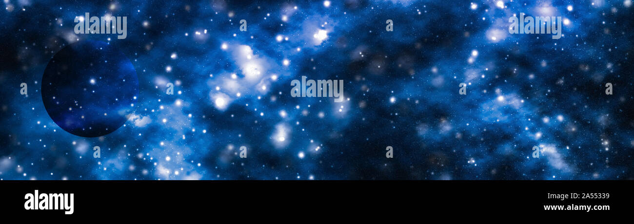 Discovery in astronomy, cosmic abstract and future technology concept ...