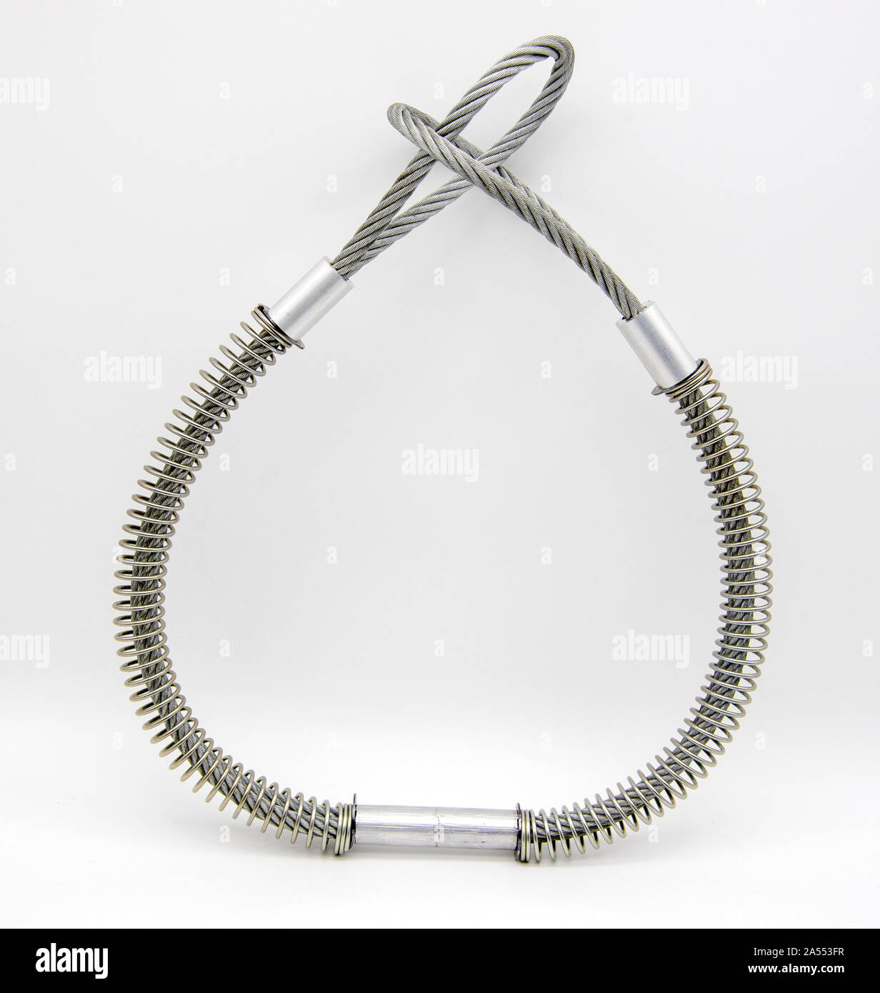 Metal Safety rope for high pressure hoses, twisted Stock Photo - Alamy