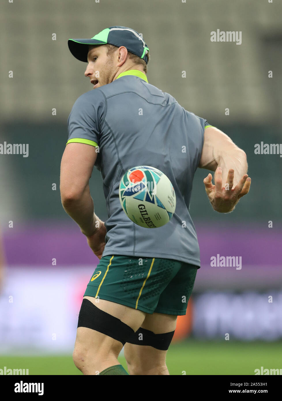 Australia's David Pocock during the captain's run at Oita Stadium ...