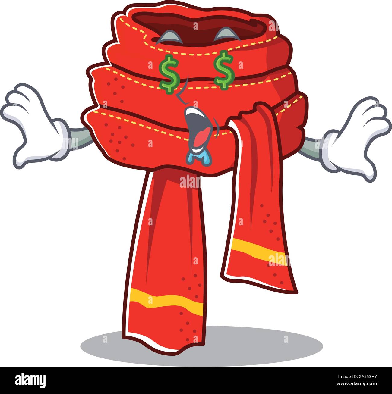 Money eye scarf hung on the character wall Stock Vector Image & Art - Alamy