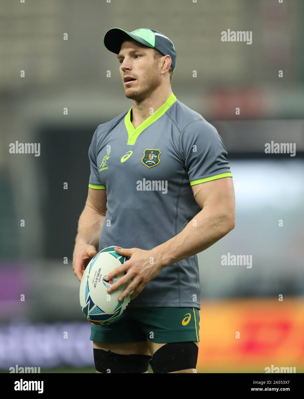 Australia's David Pocock during the captain's run at Oita Stadium ...