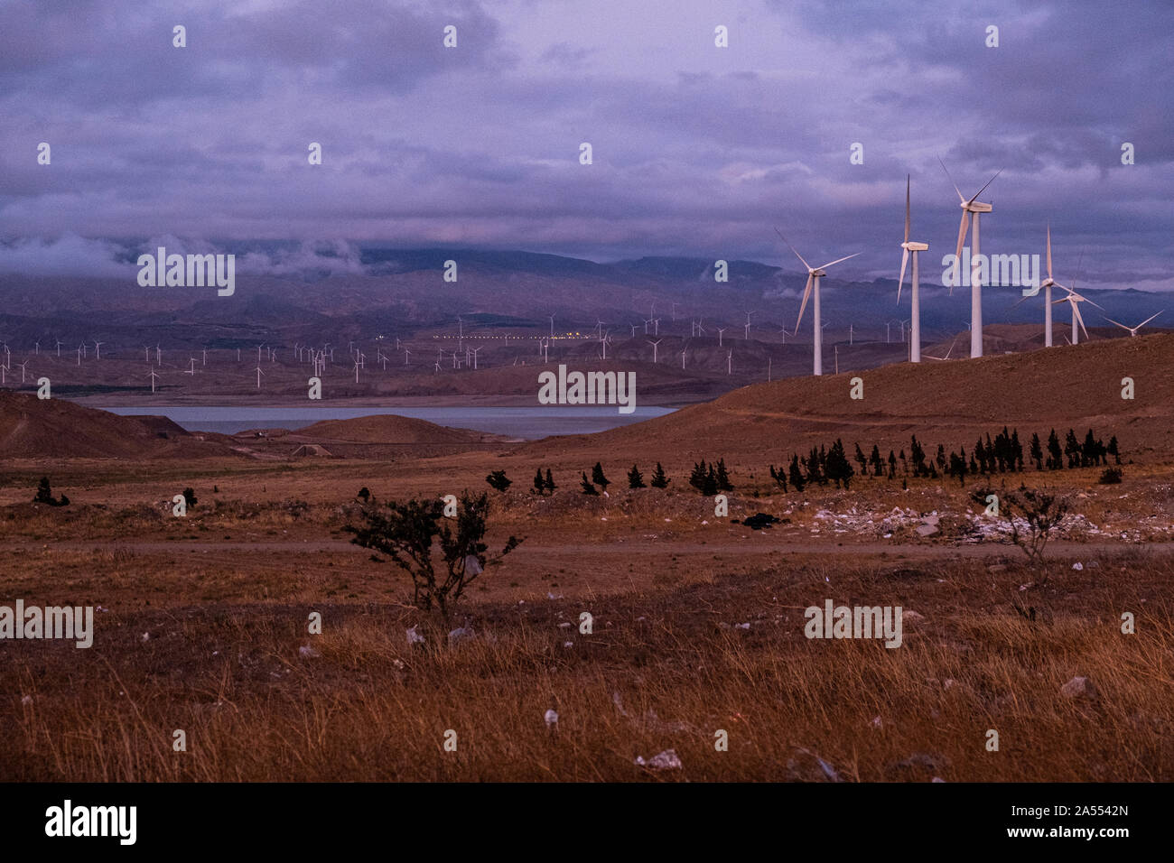 Iranian desert with windmills Stock Photo - Alamy