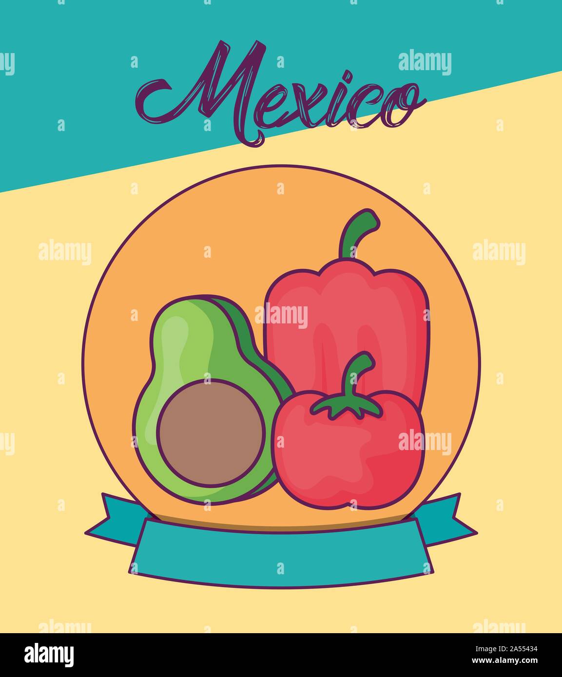 cute card with mexico label vector illustration design Stock Vector ...