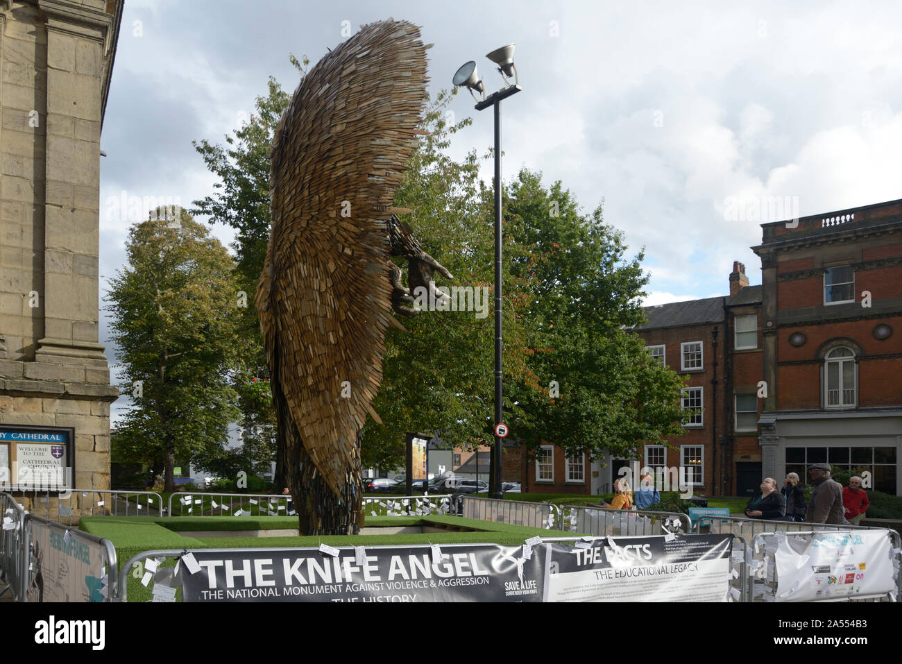 Knife Angel, statue in Derby, by the Cathedral Stock Photo - Alamy