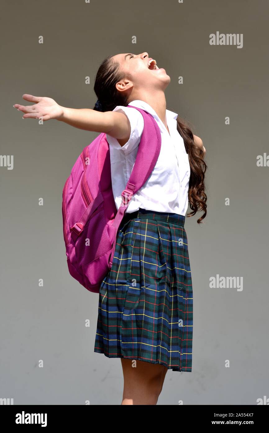 Catholic Colombian Female Student And Freedom Stock Photo - Alamy