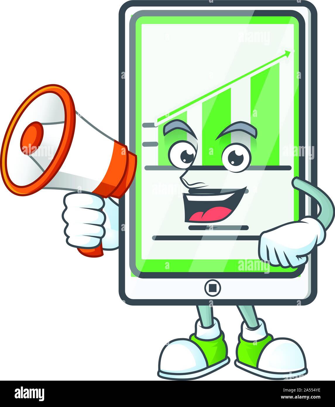 With megaphone up chart vertical tablet for report Stock Vector Image ...