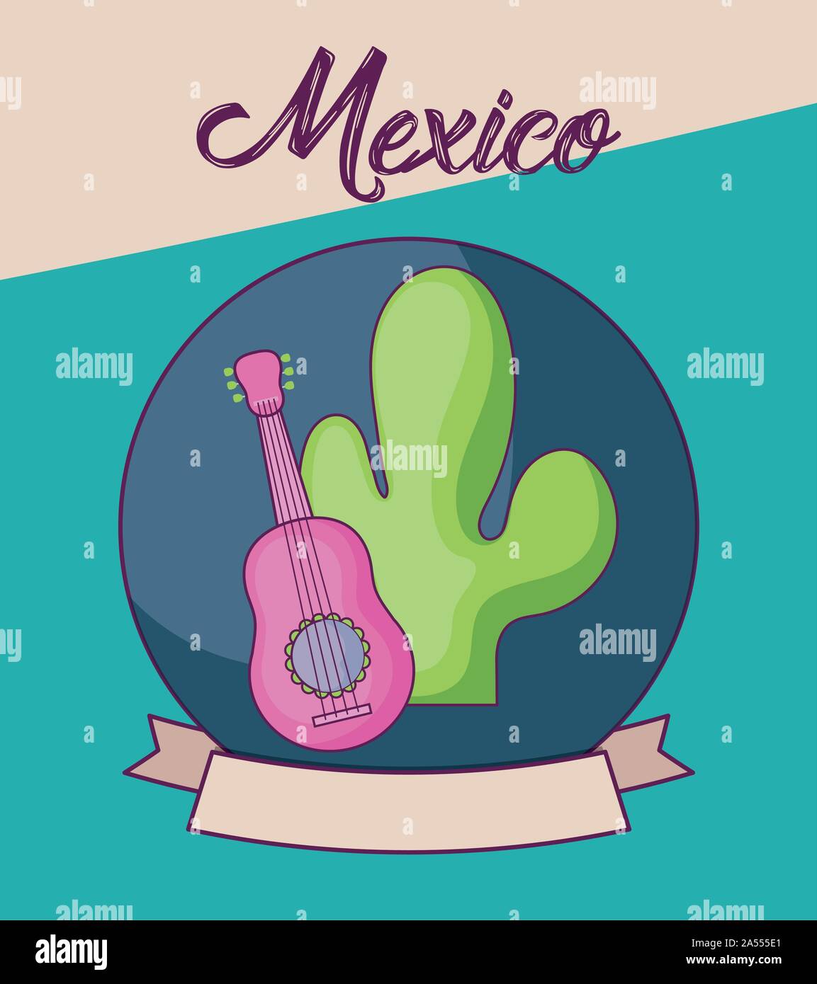 cute card with mexico label vector illustration design Stock Vector ...