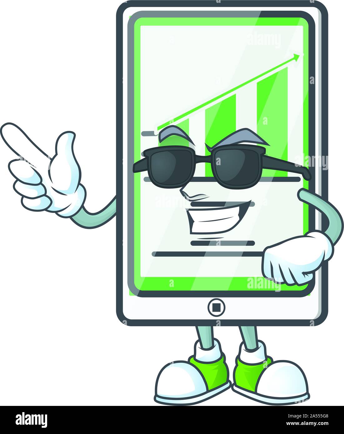 Super cool up chart vertical tablet with character Stock Vector Image ...