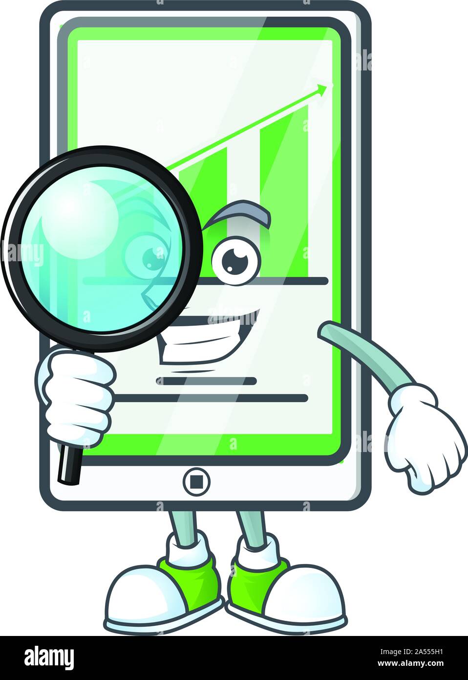 Detective up chart vertical tablet with character Stock Vector Image ...