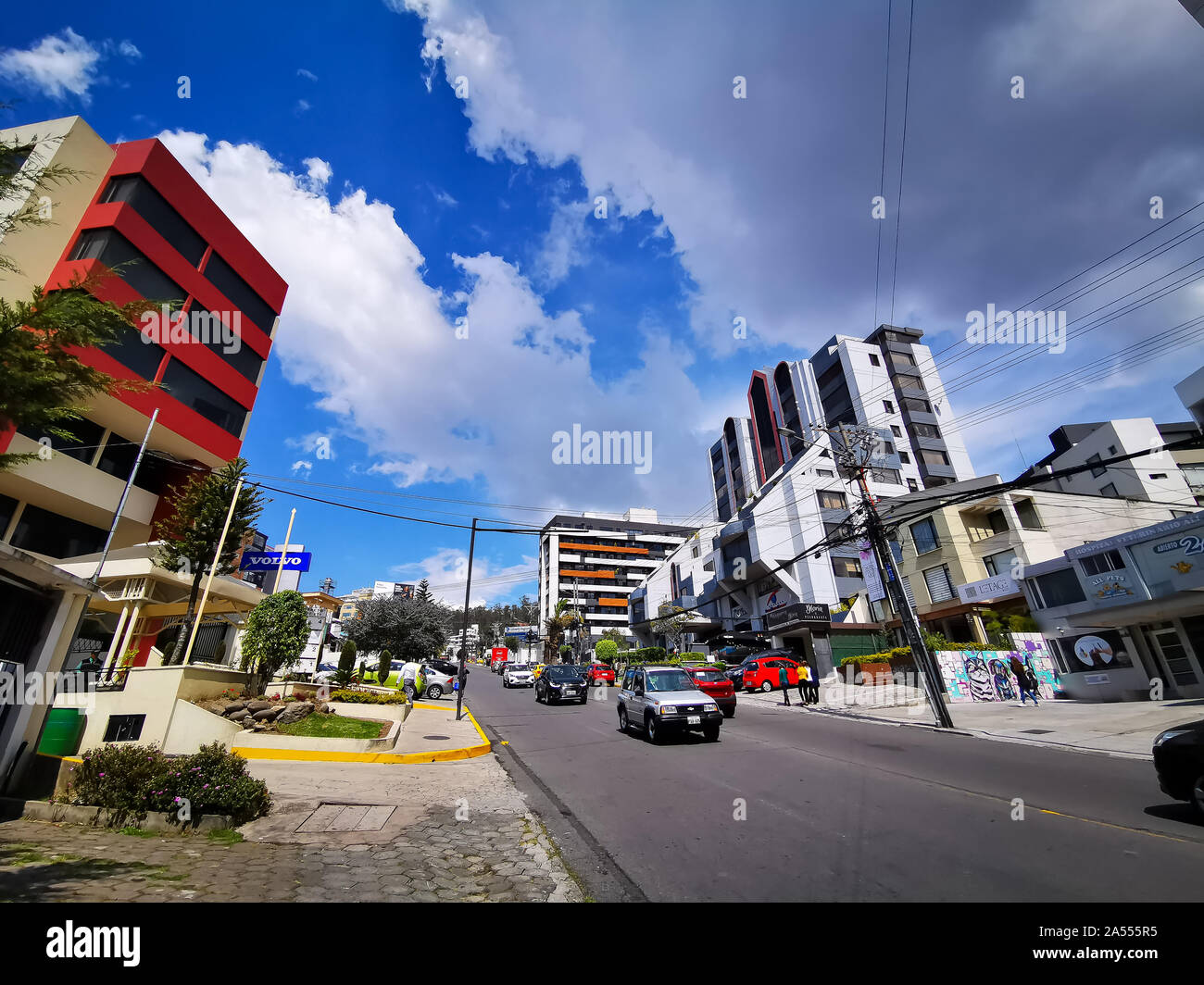 Quito, ECUADOR, 10 October 2019: Urban view of modern zone of Quito ...
