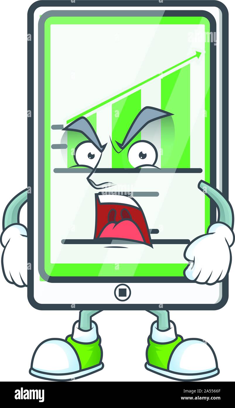 Angry up chart vertical tablet on white background Stock Vector Image ...