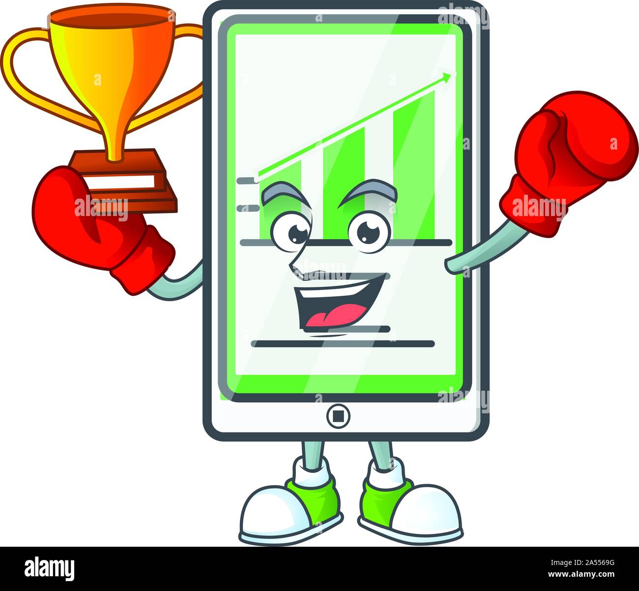 Boxing winner up chart vertical tablet for progress Stock Vector Image ...
