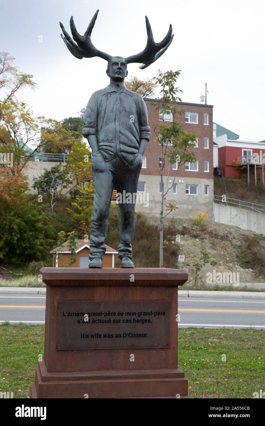 Man with antlers Statue in Gaspé Stock Photo - Alamy