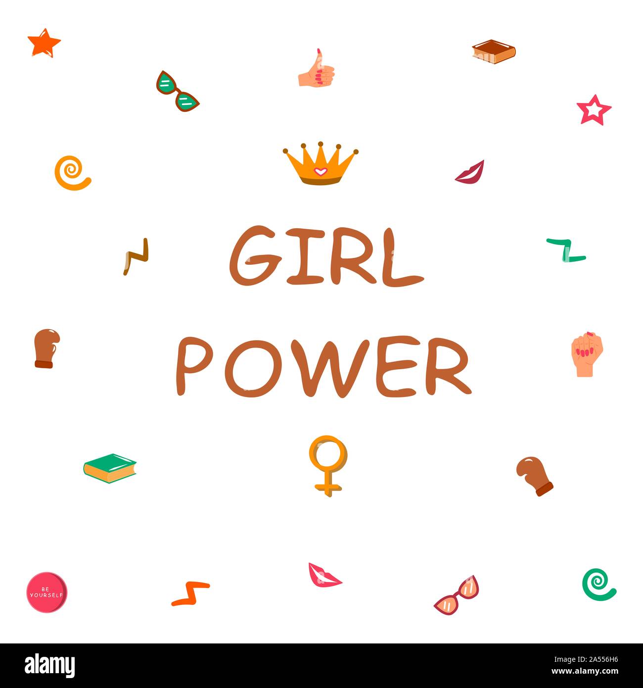 Girl power illustration. Slogan Stock Photo - Alamy