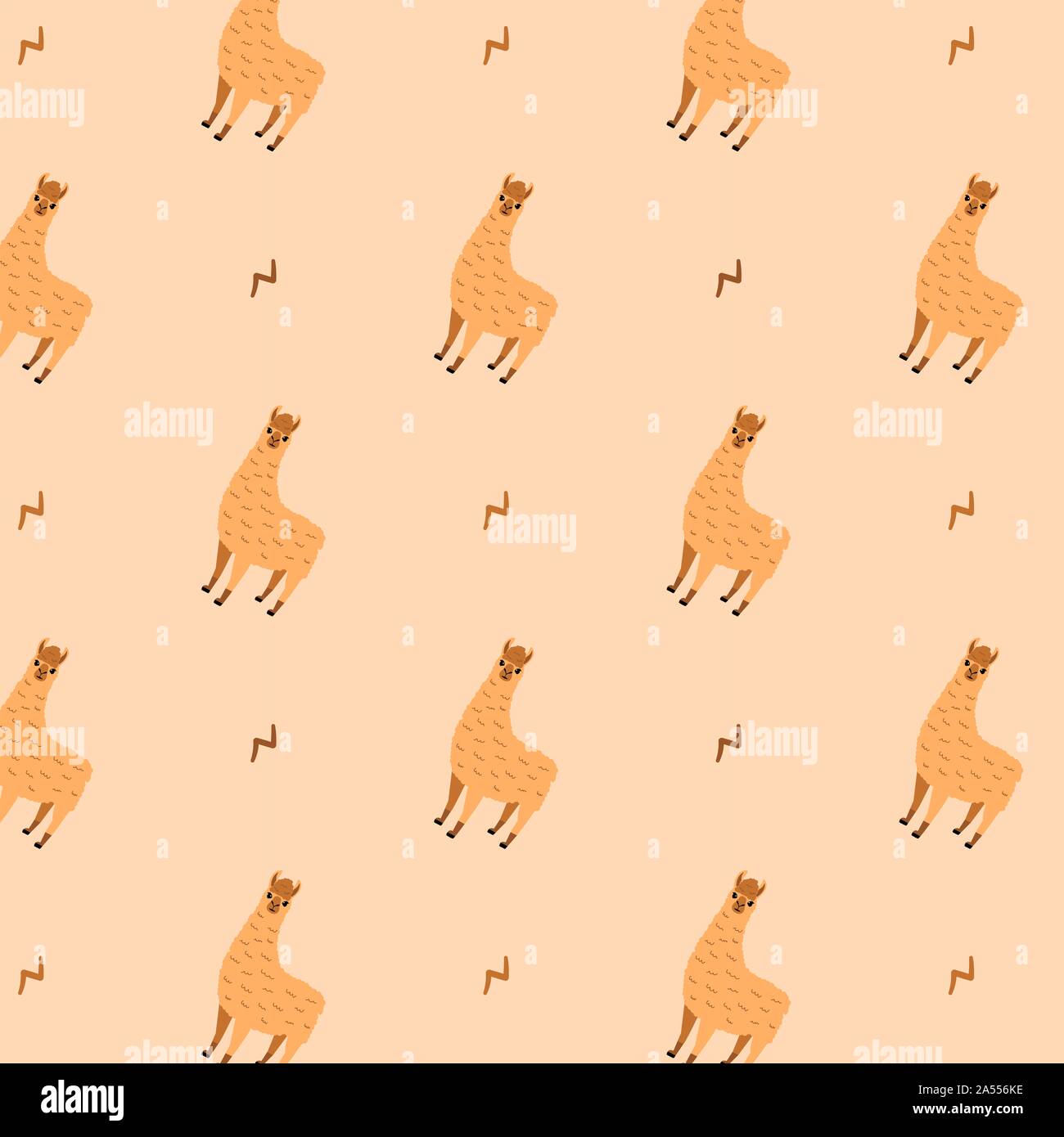 Llama pattern. Colorful illustration. Scandinavian. template Stock ...
