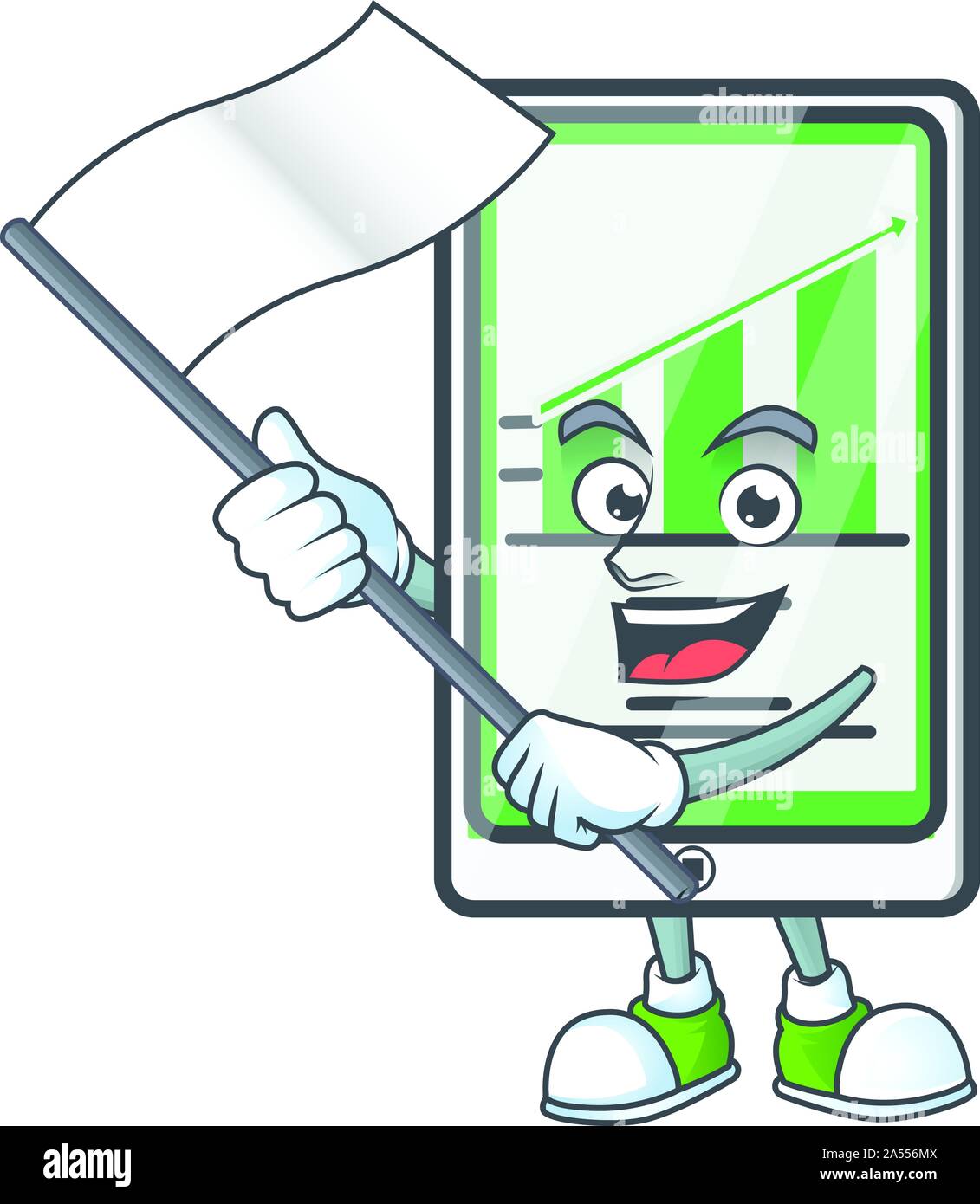 With flag up chart vertical tablet for progress Stock Vector Image ...