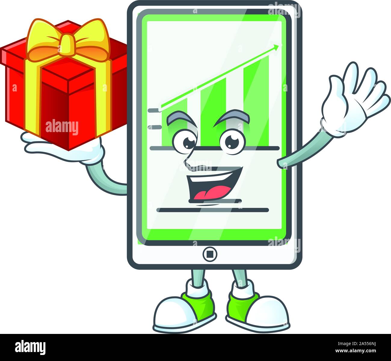 Bring gift up chart vertical tablet for progress Stock Vector Image ...