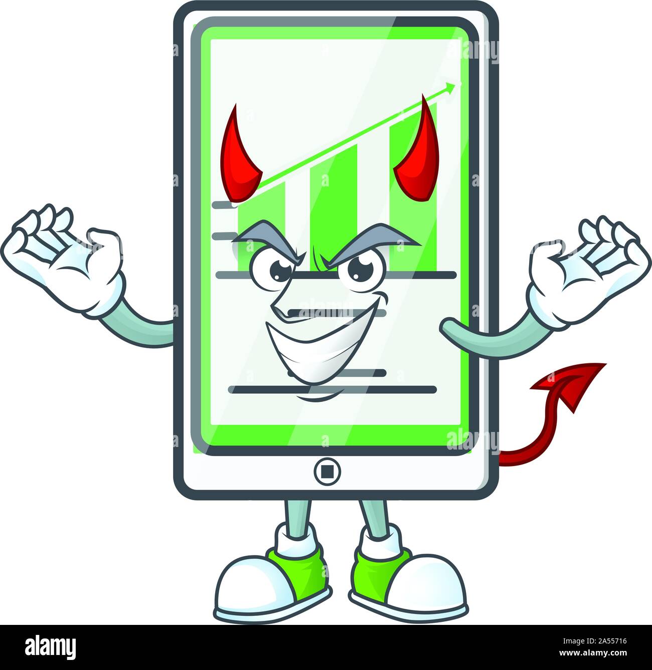 Devil up chart vertical tablet on white background Stock Vector Image ...