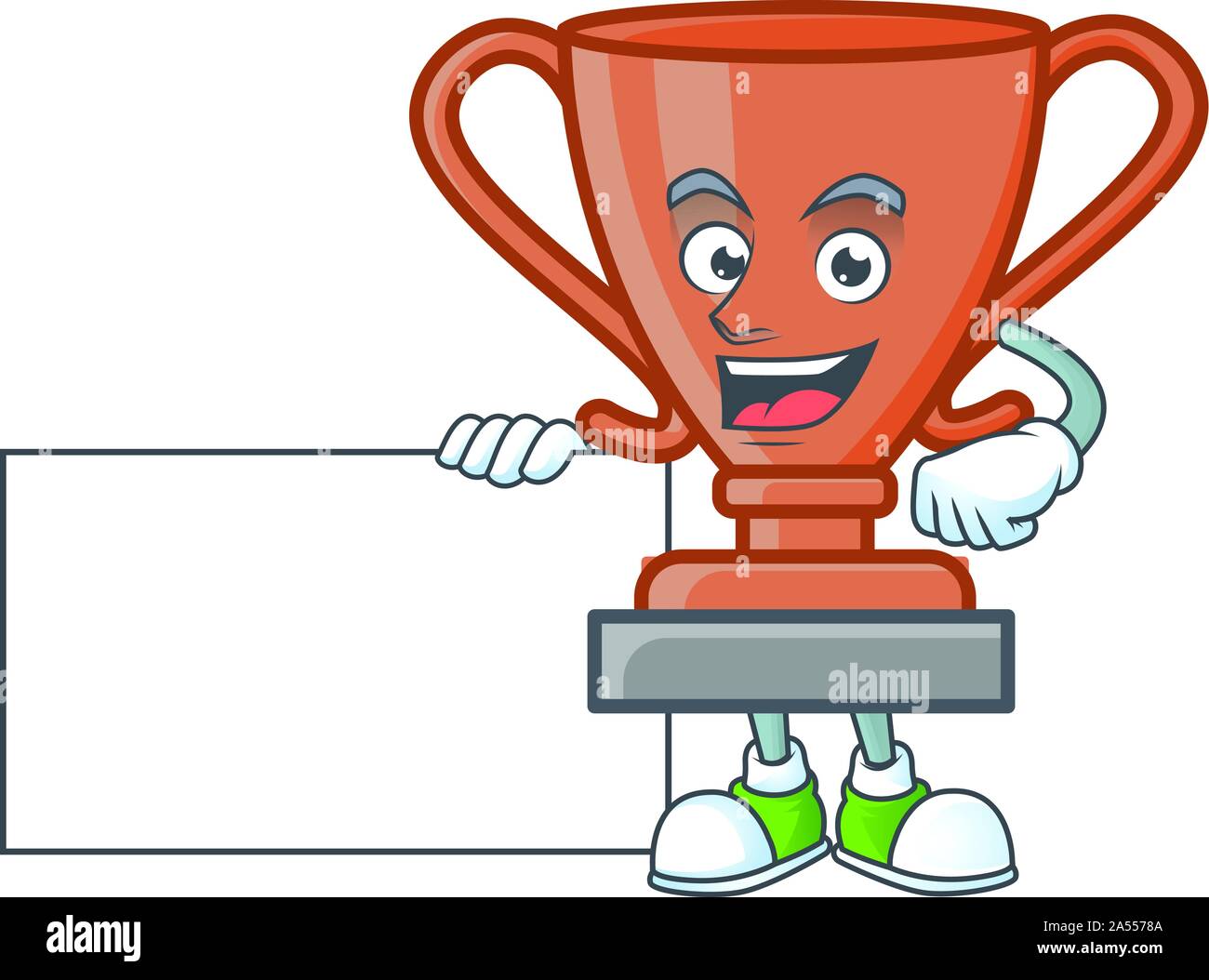 Thumbs up with board bronze trophy for the third winner Stock Vector ...