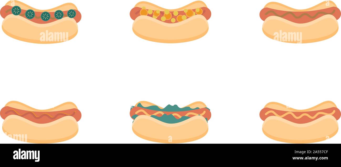 Hot dogs. Vector illustration. Fast-food meal Stock Vector Image & Art ...