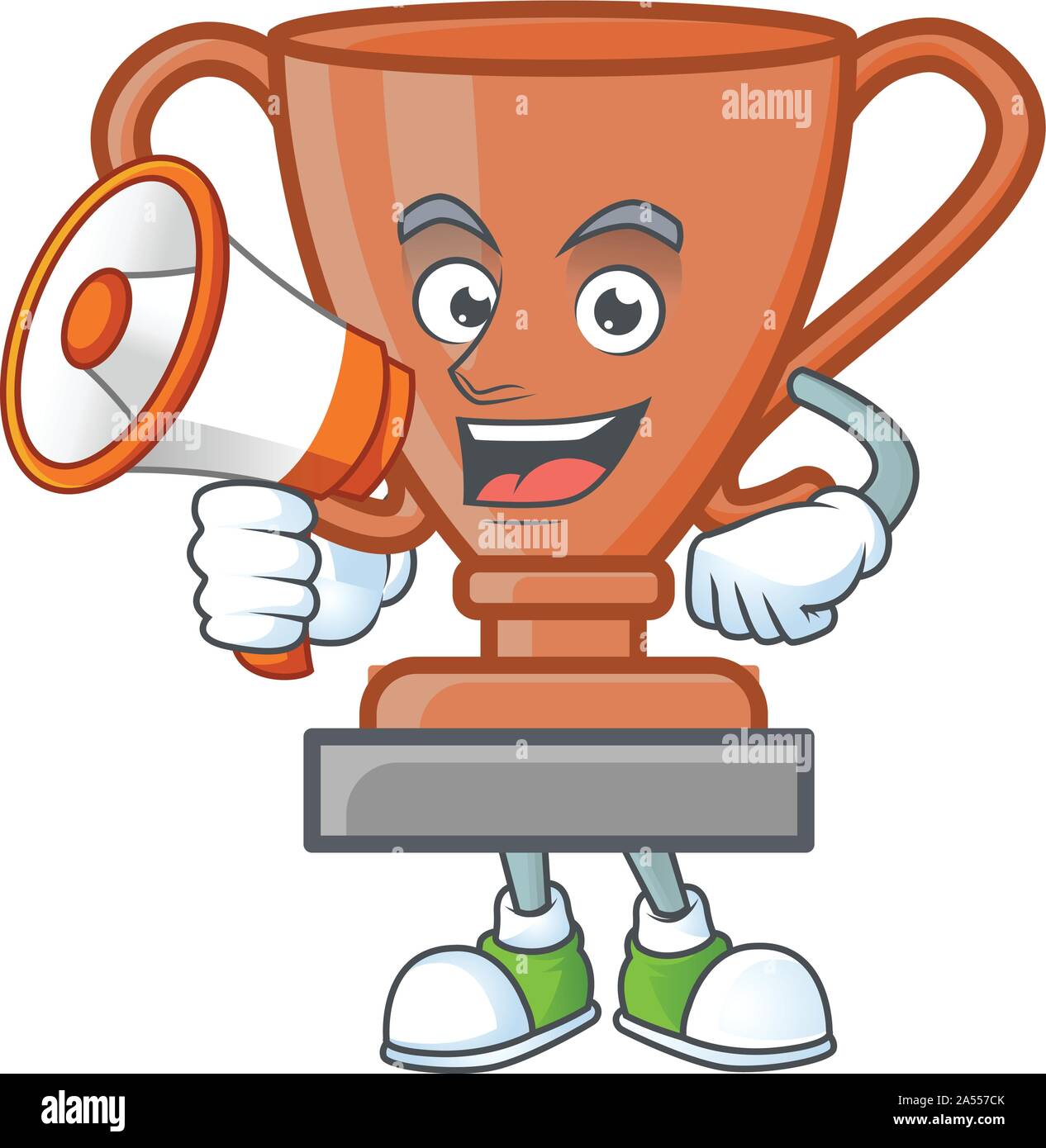 With megaphone bronze trophy for the third winner Stock Vector Image ...