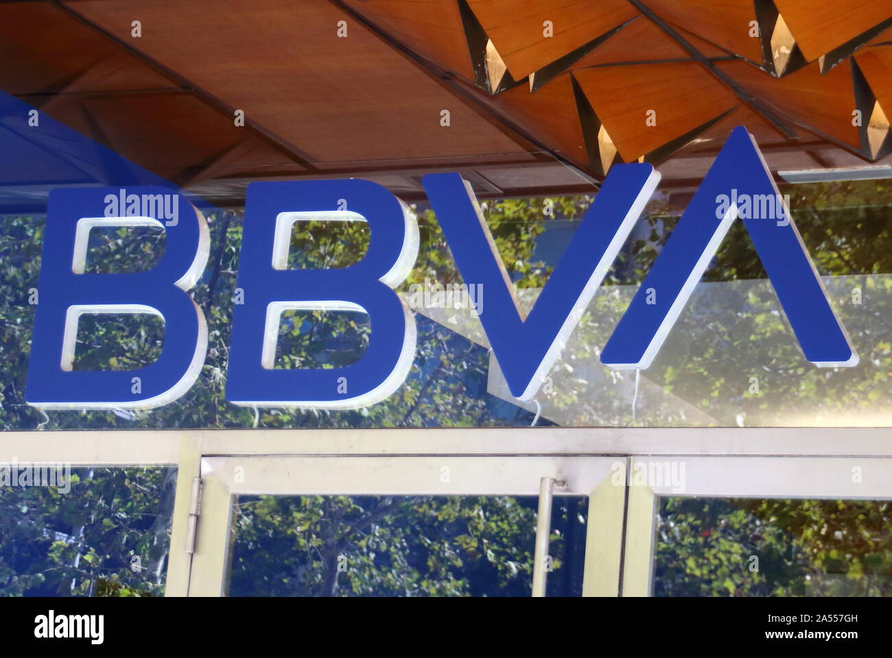 BBVA logo seen in Barcelona Stock Photo - Alamy