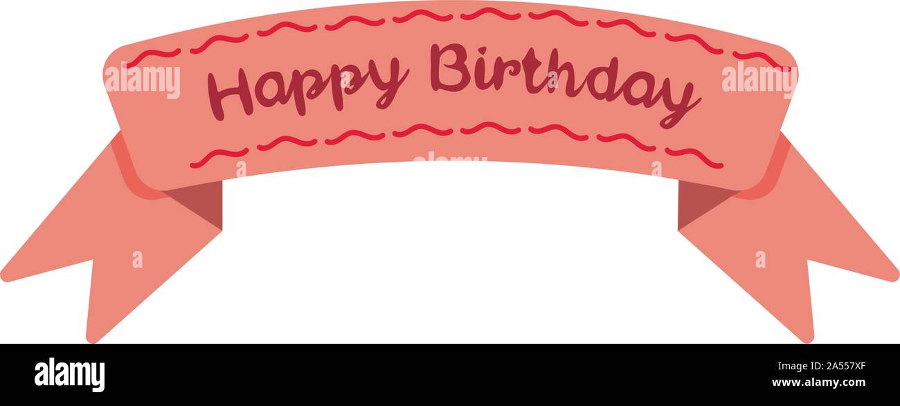 Ribbon happy birthday vector illustration Stock Vector Image & Art - Alamy