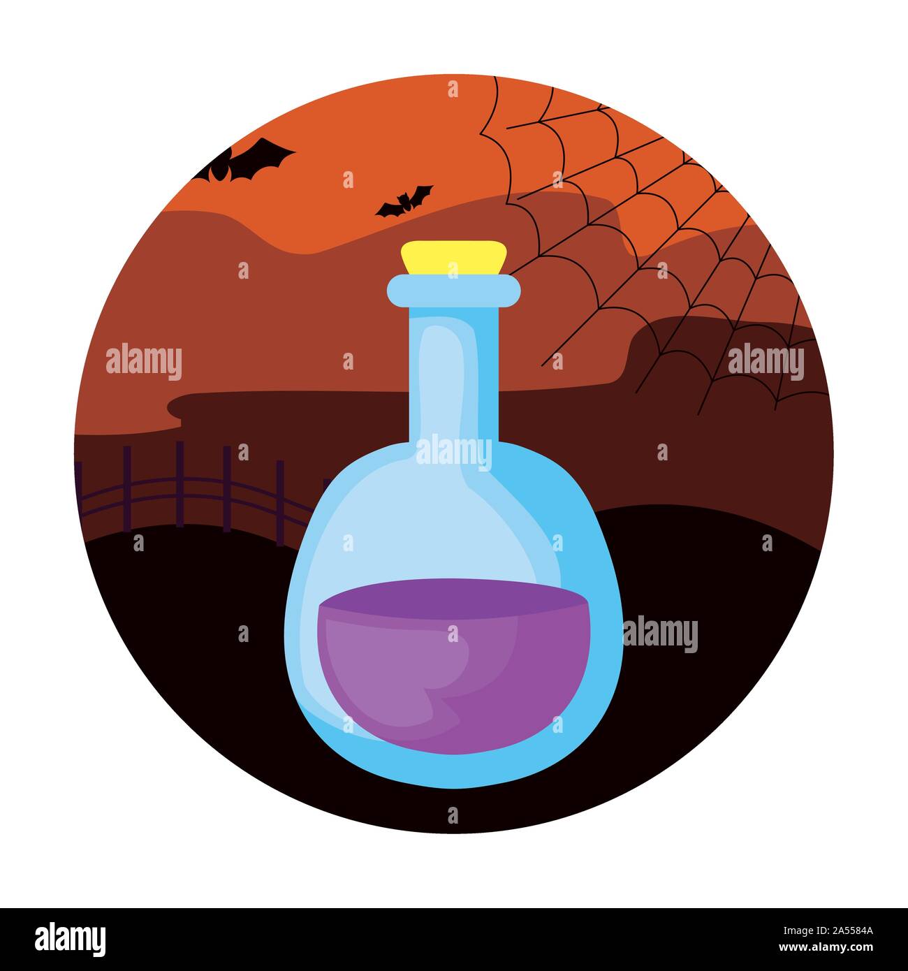 laboratory instrument with icons of halloween vector illustration ...