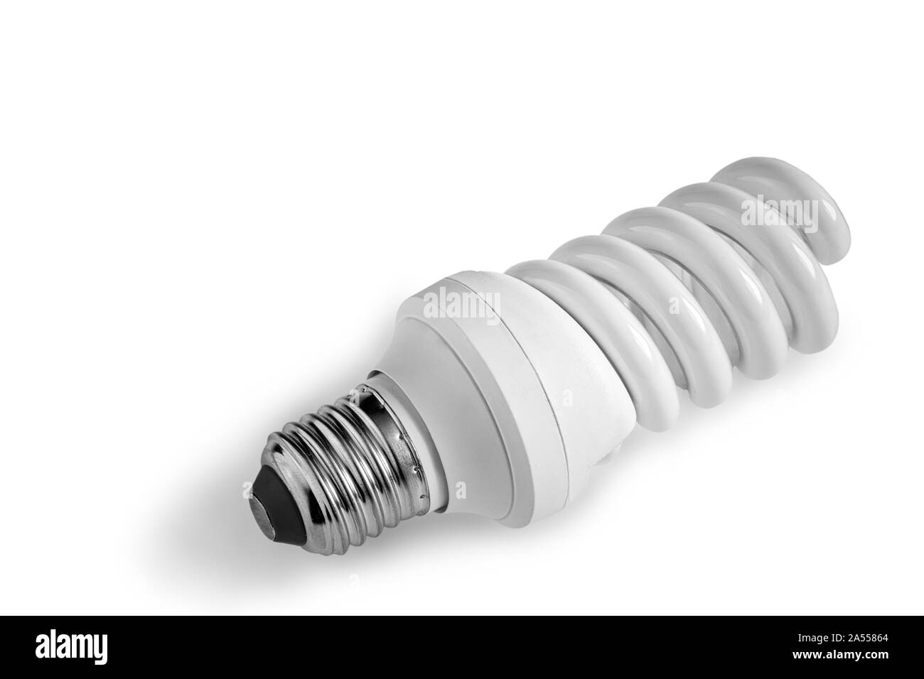 Electric energy saving lamp on white background Stock Photo - Alamy