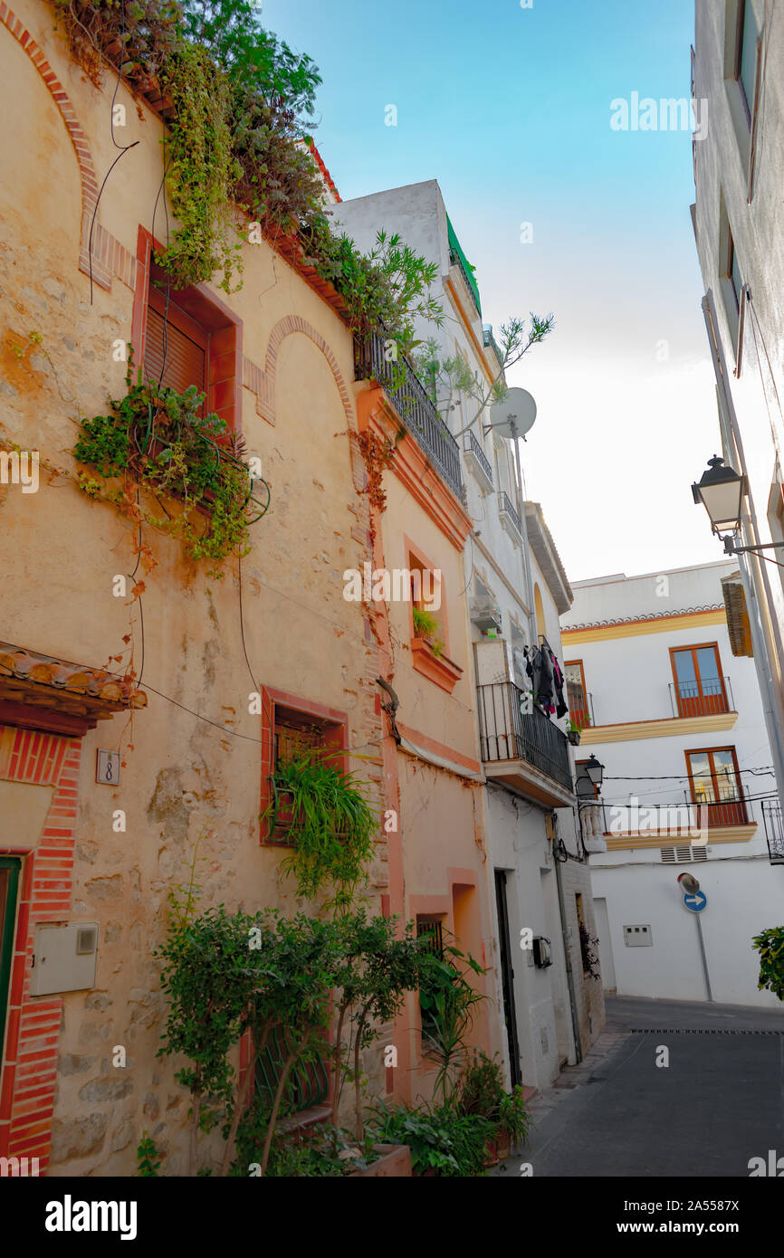 the old town of the coastal town of calpe is one of the most beautiful ...