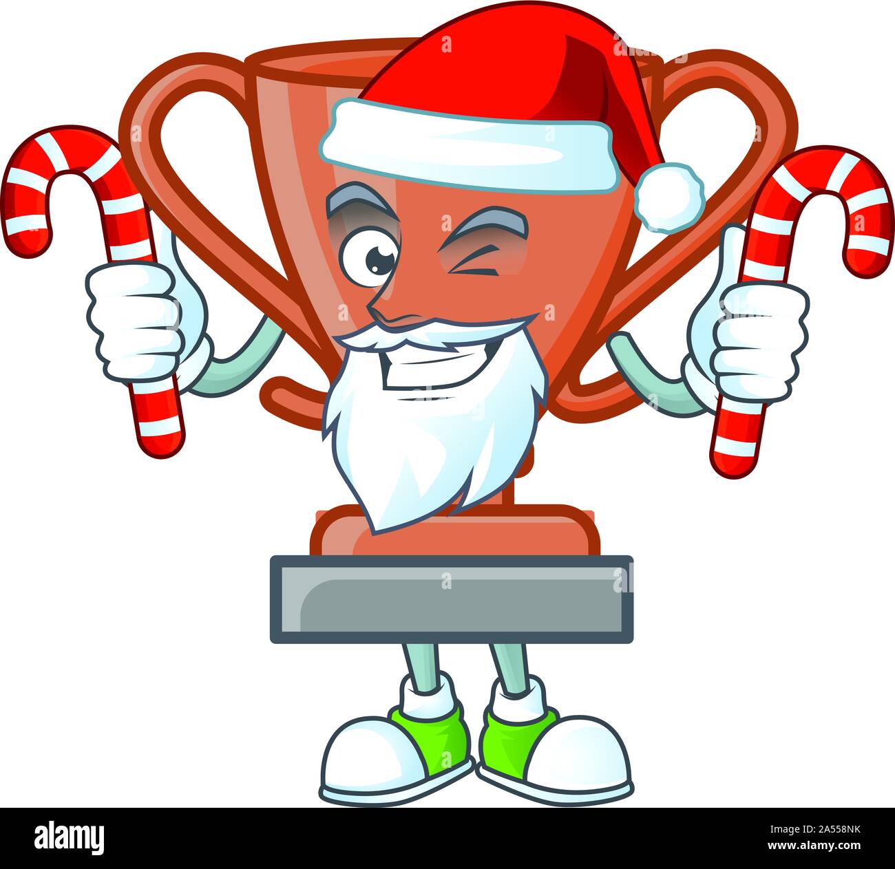 Santa with candy icon bronze trophy in the cartoon Stock Vector Image ...