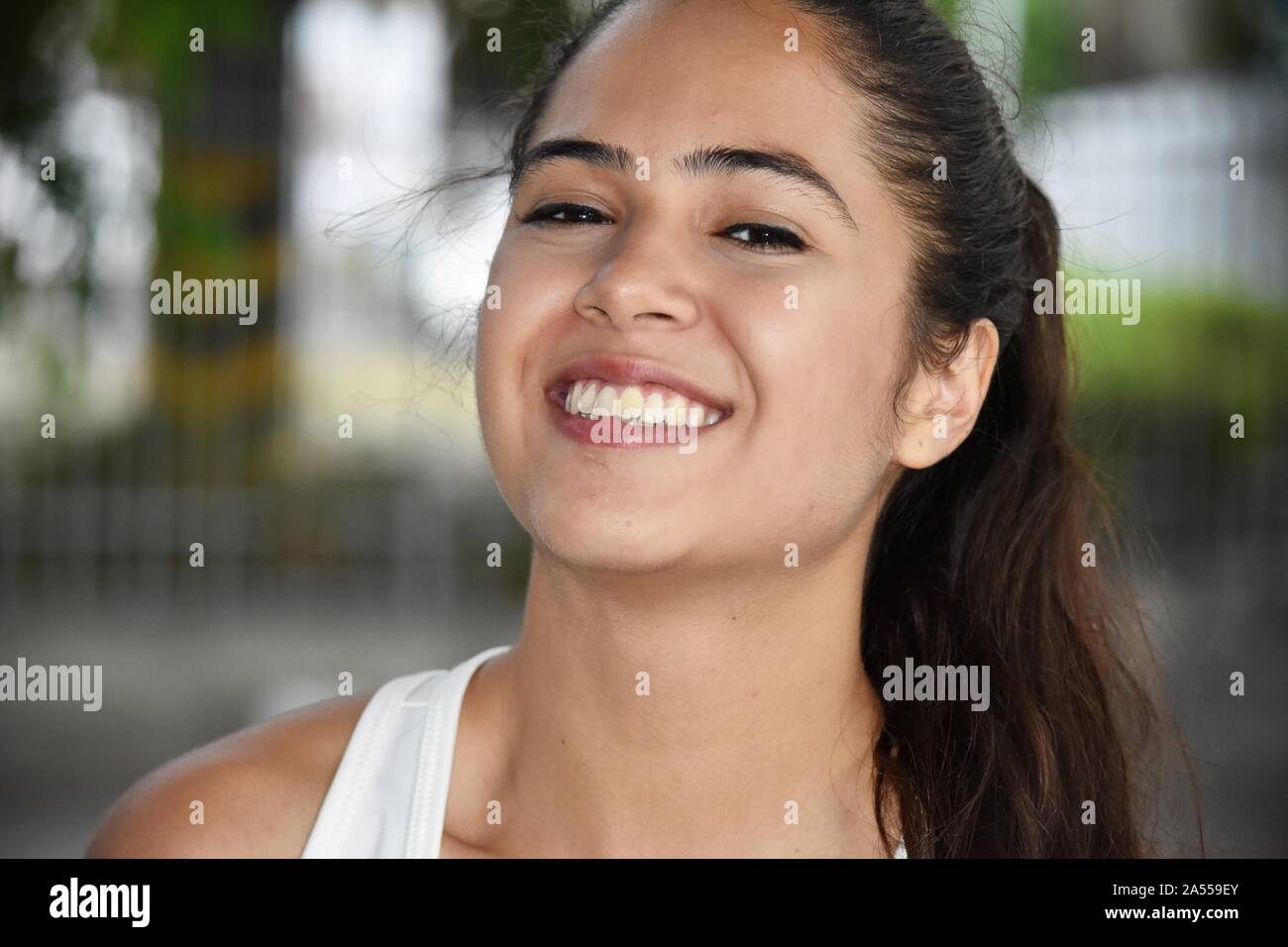 Happy Cute Colombian Youth Stock Photo - Alamy