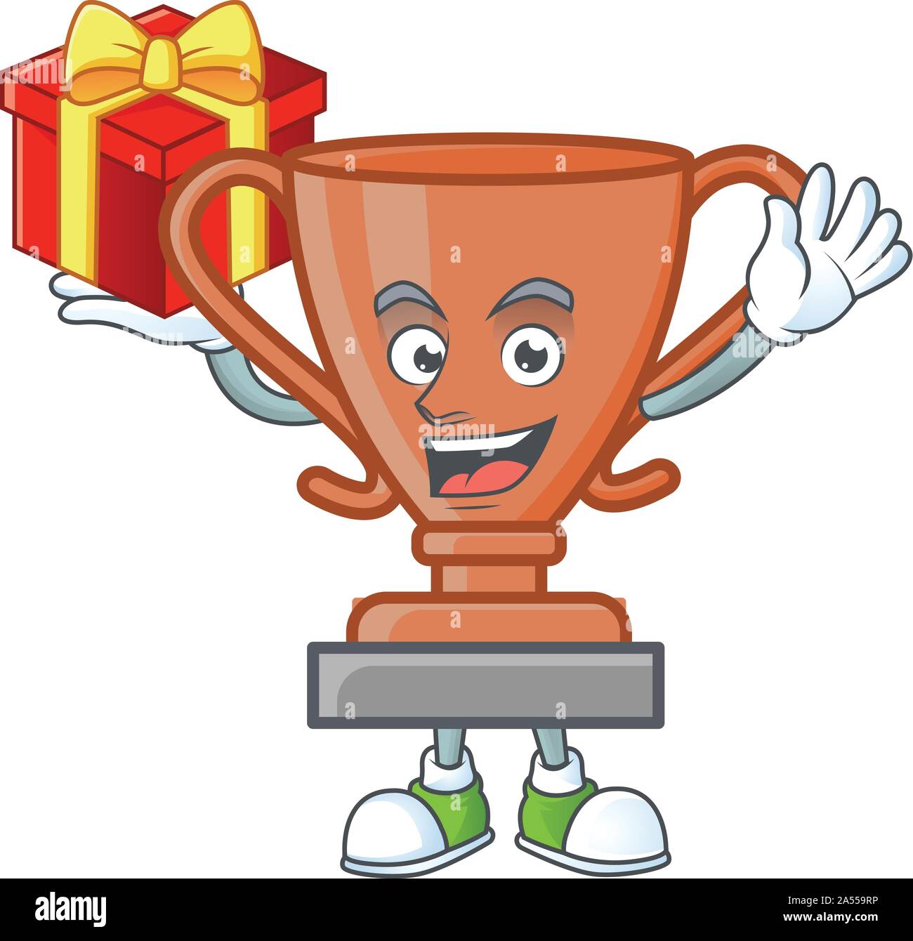 Bring gift icon bronze trophy in the cartoon Stock Vector Image & Art ...