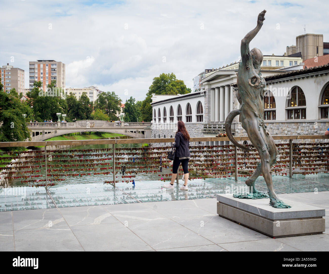 Butcher’s Bridge in Ljubljana, Slovenia with Love Locks attached and ...