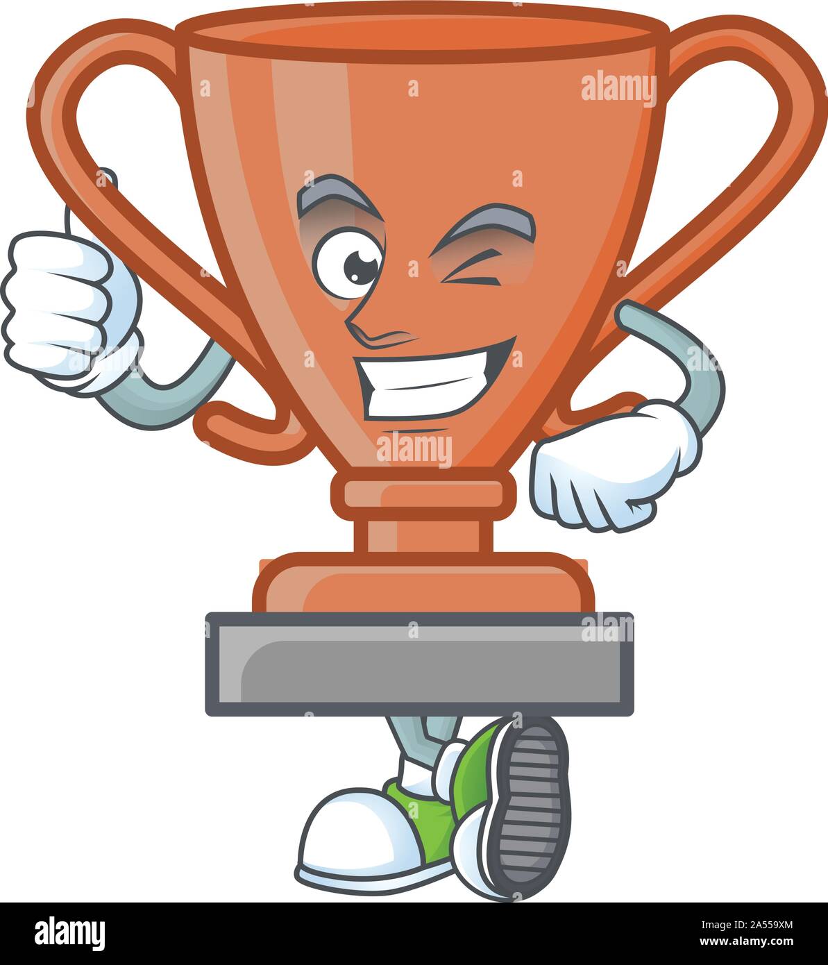 Thumbs up cup bronze trophy for win collection Stock Vector Image & Art ...
