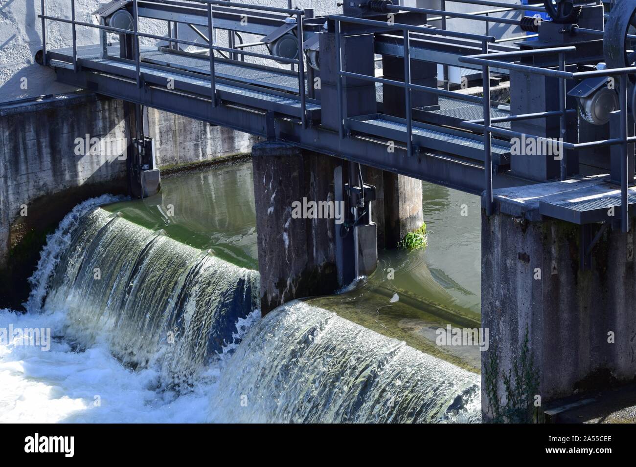 small Metal weir for Water regulation Stock Photo - Alamy