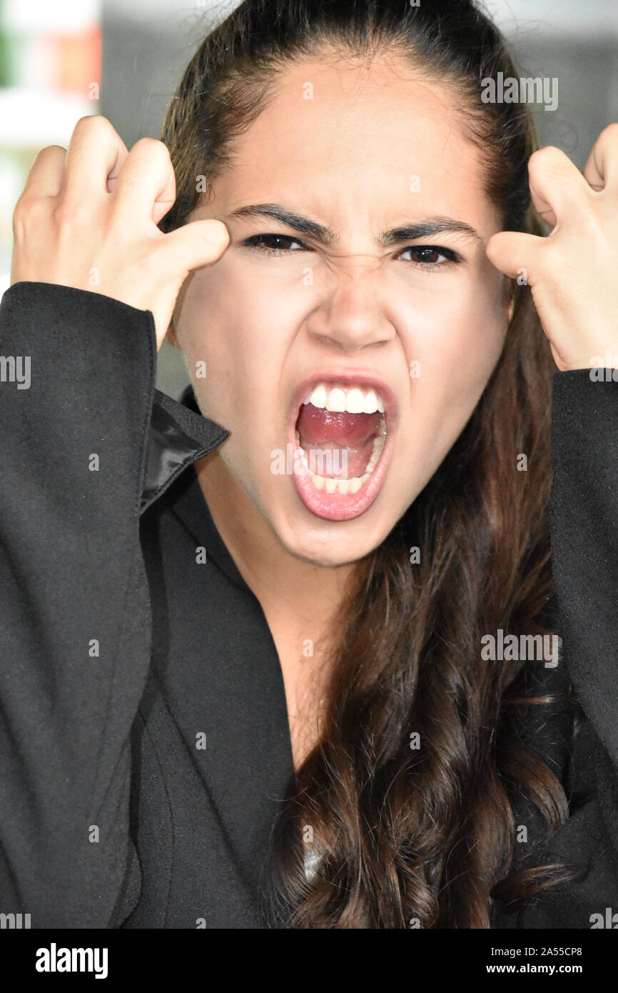 An Adult Business Woman And Anxiety Stock Photo - Alamy