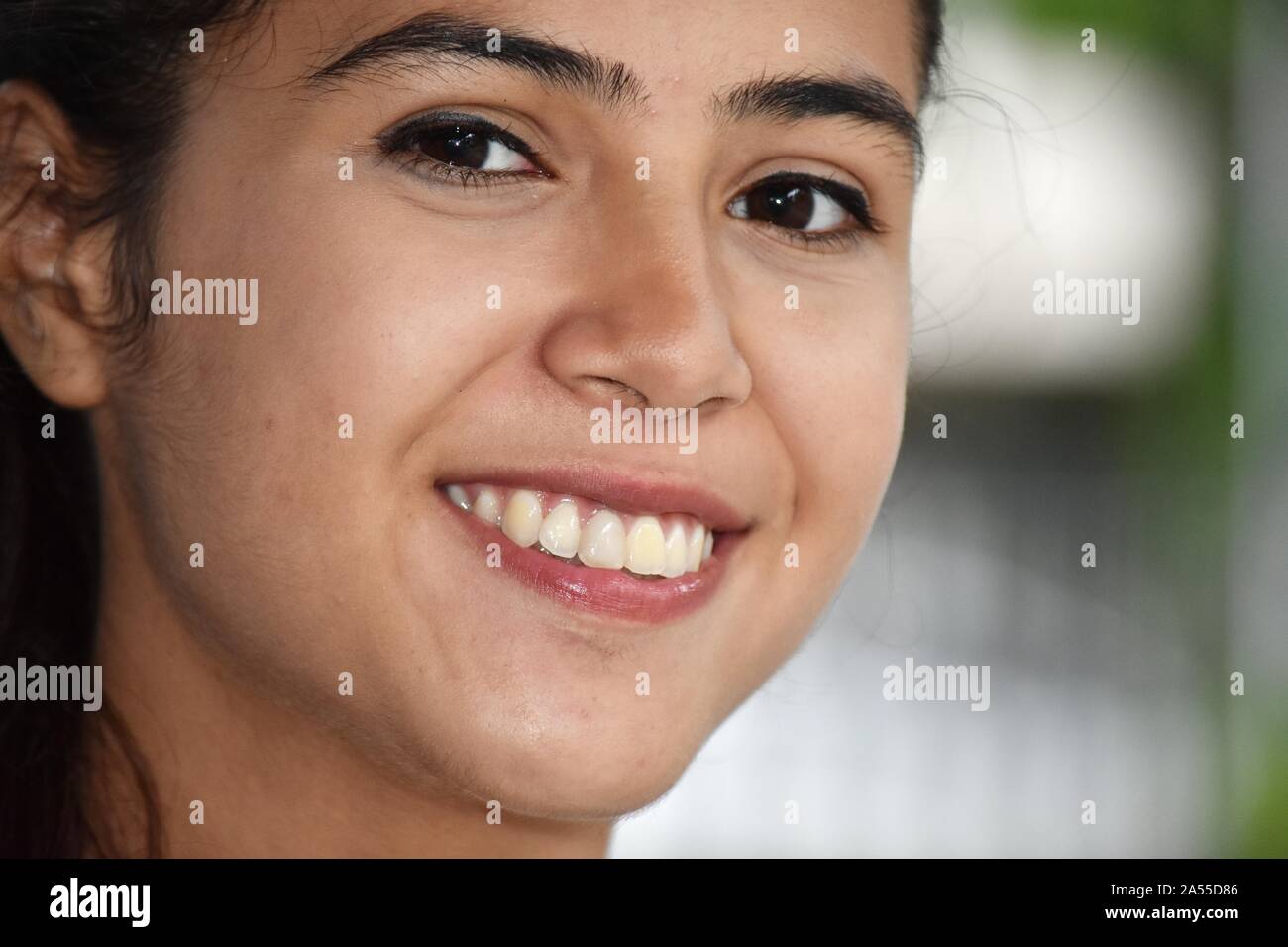 Smiling Face Of Cute Colombian Teenager Girl Stock Photo - Alamy