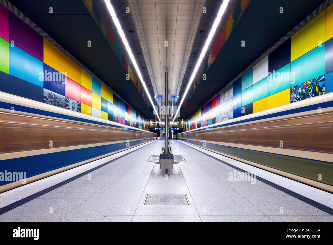 An image of the Munich Metro system, an underground rapid transit ...
