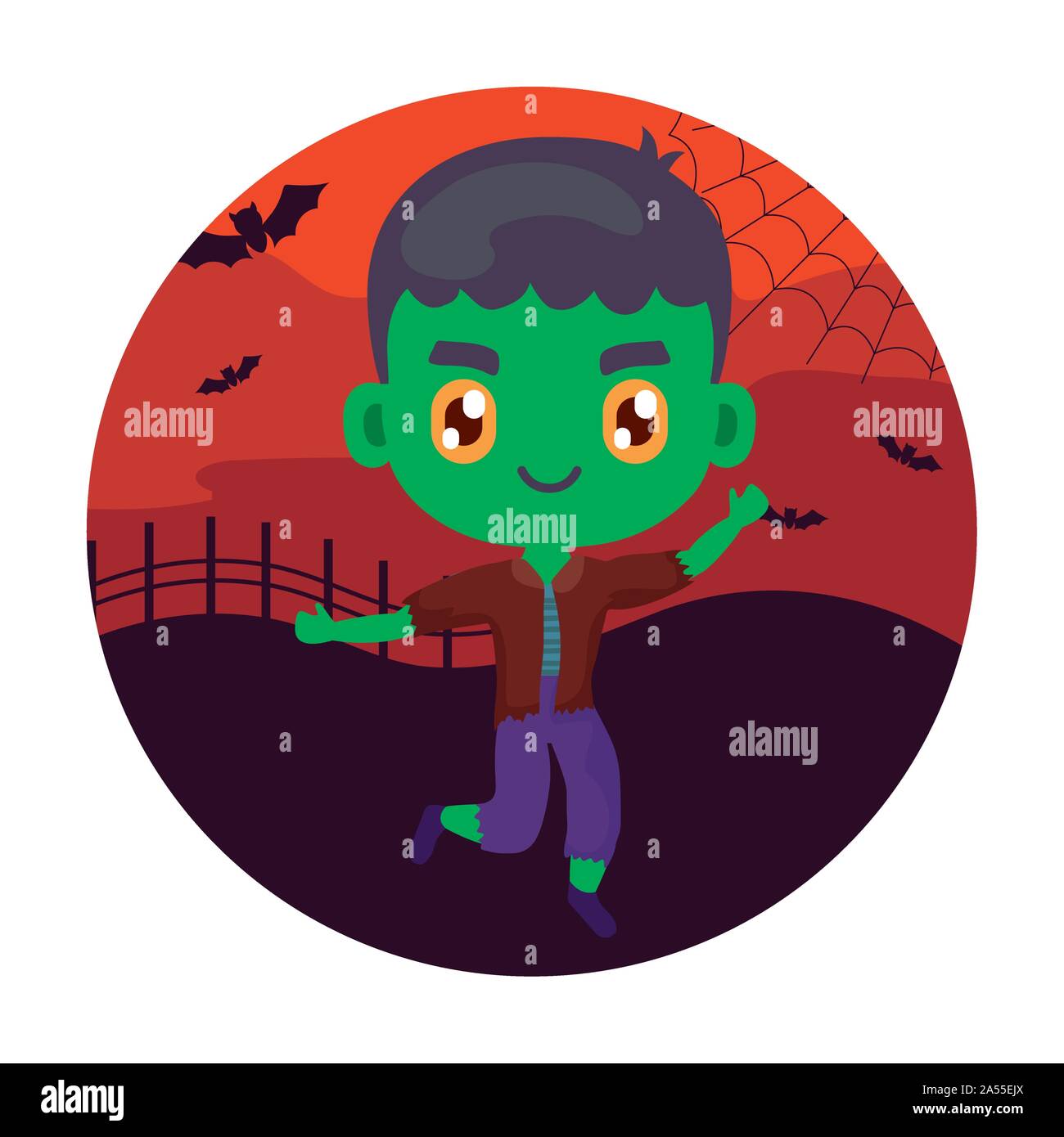 cute boy disguised of frankenstein vector illustration design Stock ...