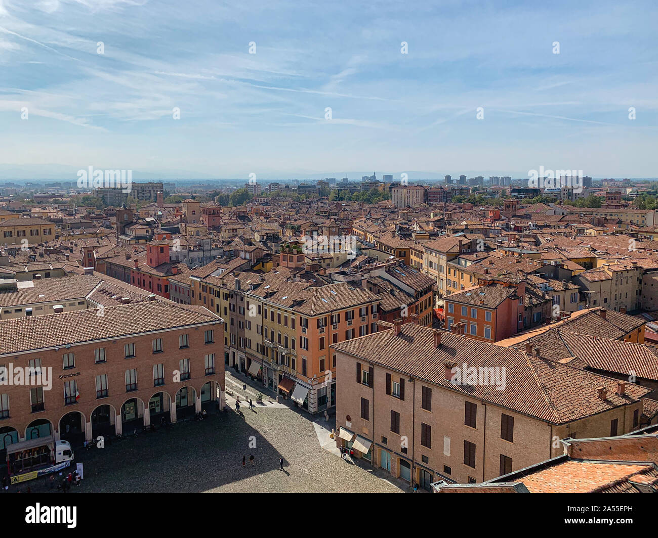 Modena, Italy - October 5th, 2019: aerial view of the city of Modena ...