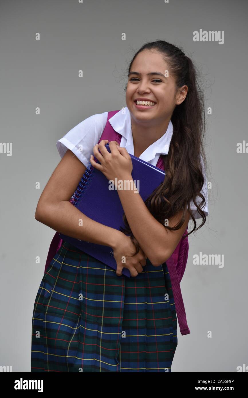 Girl Student Having Fun Wearing School Uniform Stock Photo - Alamy