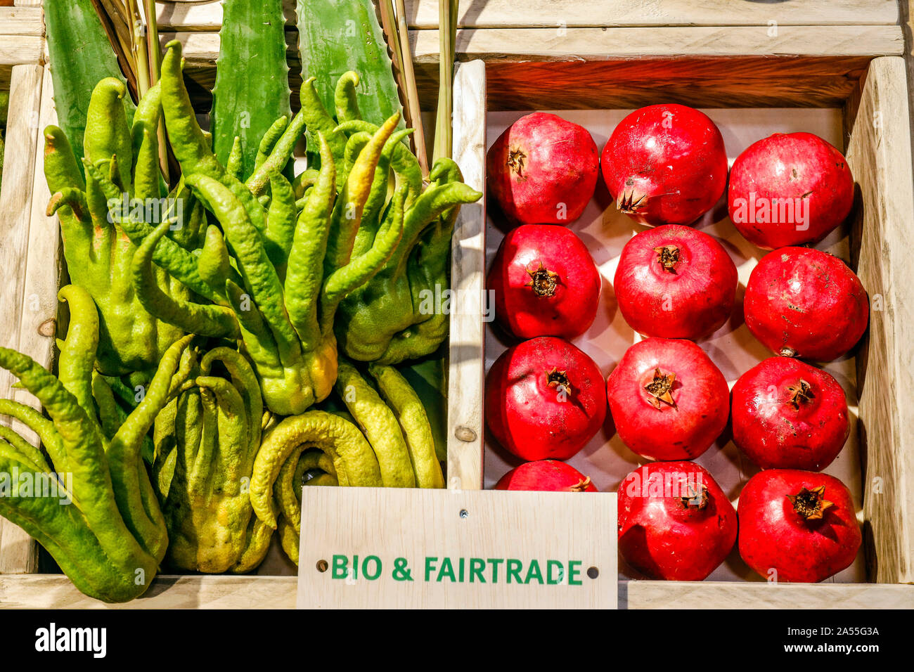 Cologne, North Rhine-Westphalia, Germany - Organic Fairtrade vegetables ...